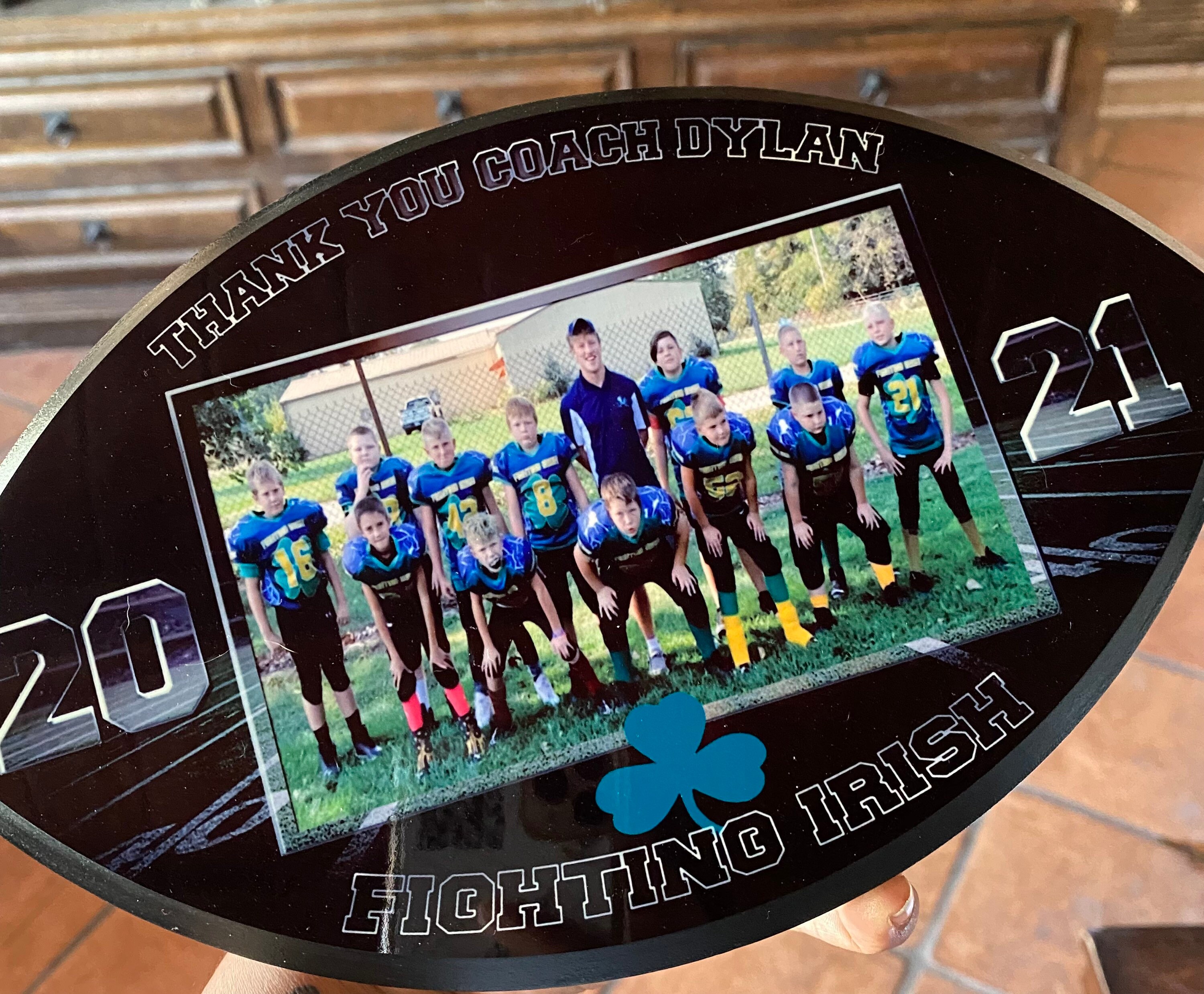 Personalized Football Shape Plaque. Makes for Great Team | Etsy