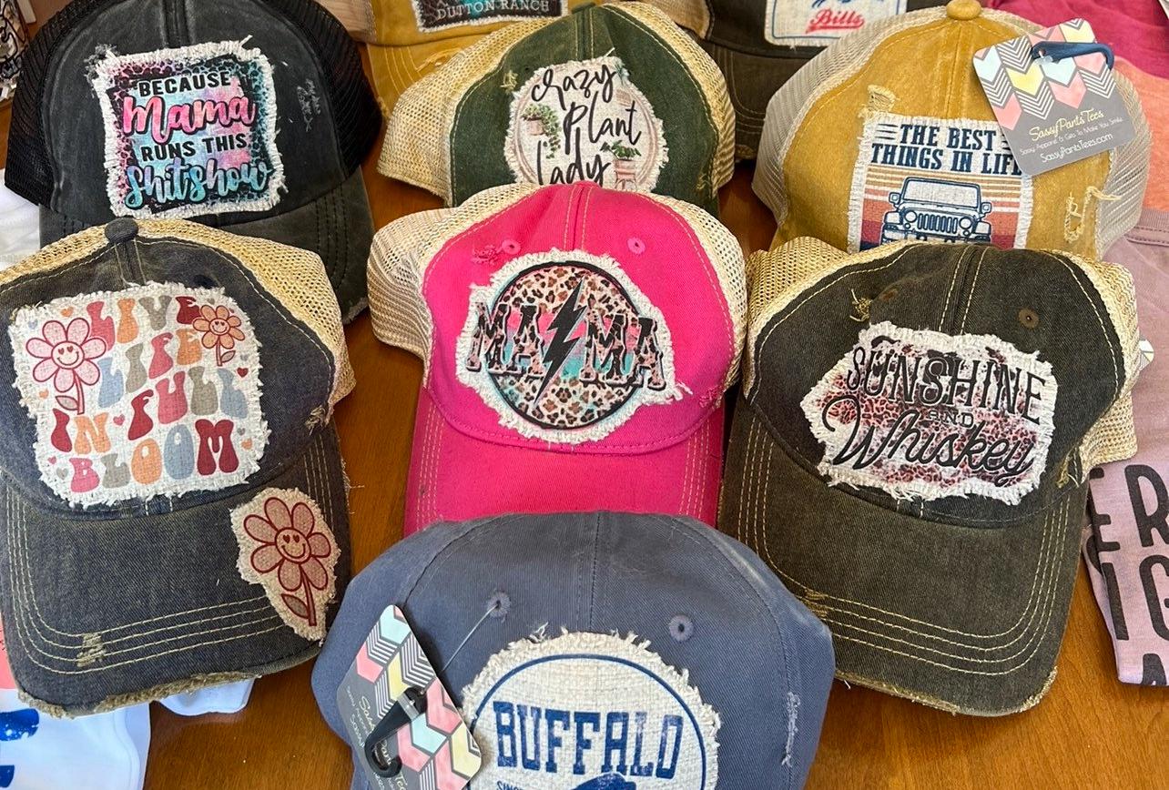 YOUR LOGO HERE! Washed,solid Back Logo Hat,custom Distressed Raggy ...