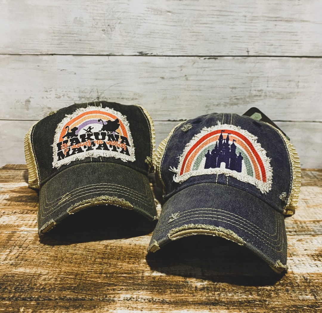 No Worries, Magic Castle, Distressed Raggy Patch Hat as Pictured, Patch Hat, Sassypantstees - Etsy