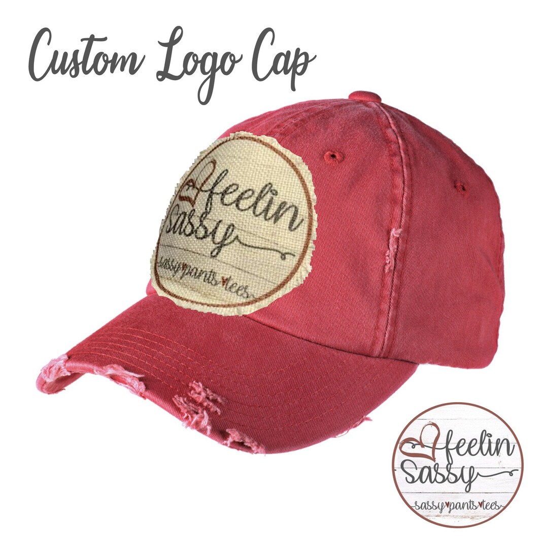 Vintage Logo Hat Custom Distressed Raggy Patch Hat With Your - Etsy
