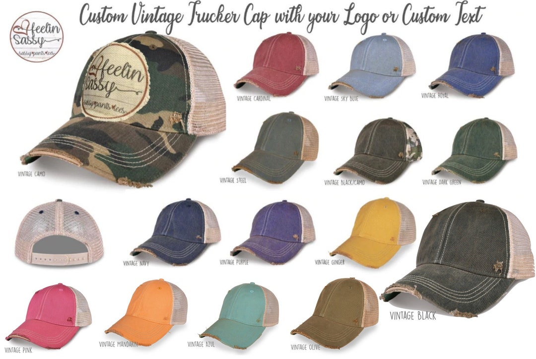 Distressed Logo Hat, Custom Distressed Raggy Patch Hat With Your Logo ...