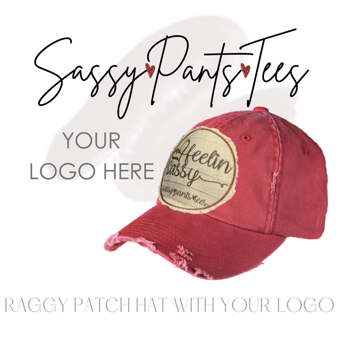 Vintage Logo Hat, Custom Distressed Raggy Patch Hat With Your Logo, Logo Hat, Custom Hats ...