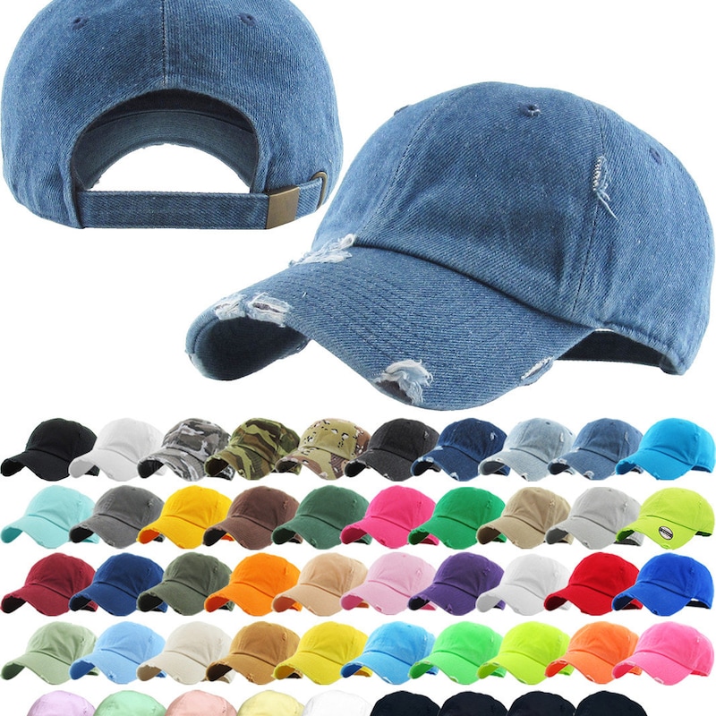 Distressed Baseball Cap - Etsy