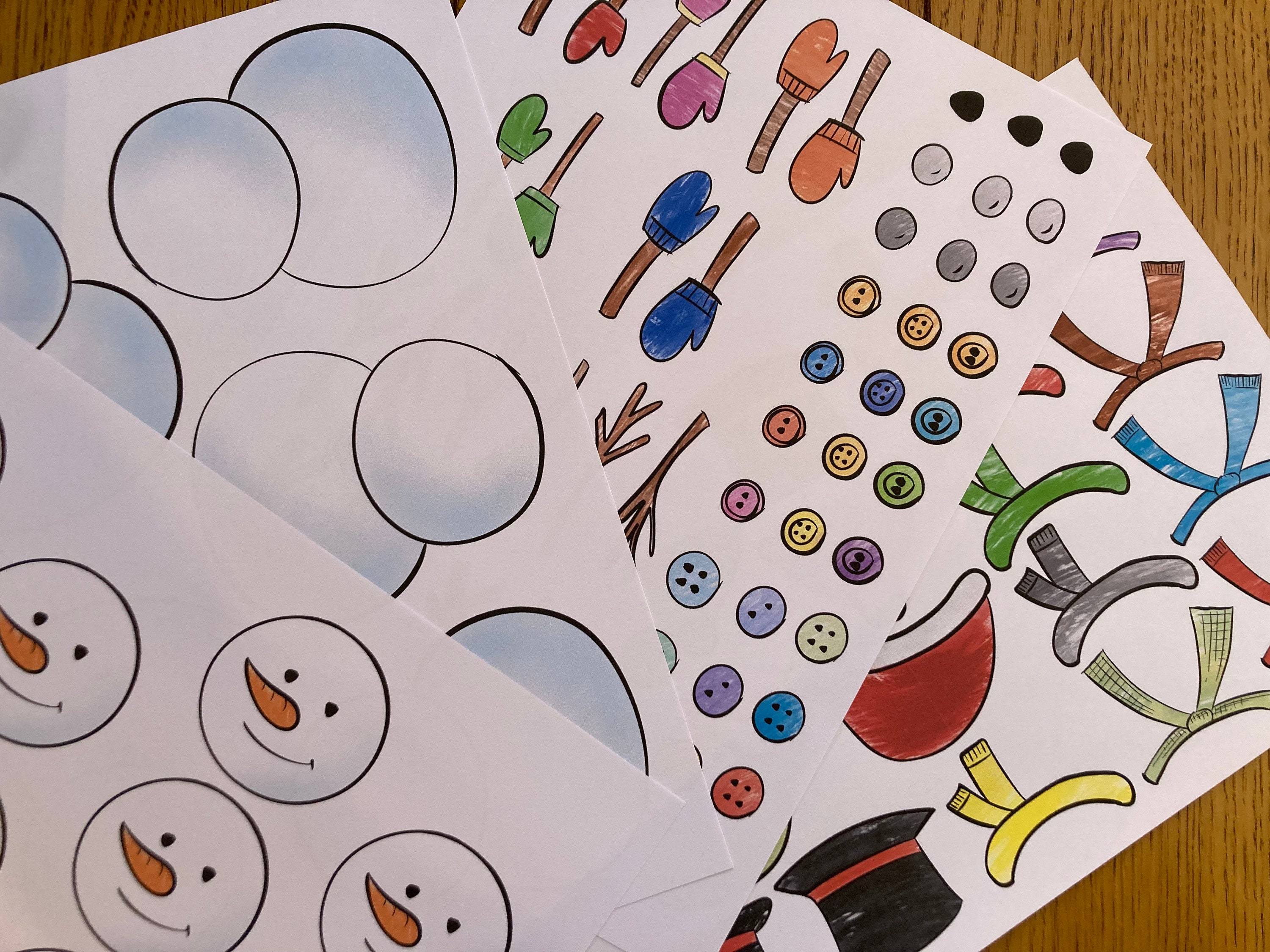 Roll a Snowman Printable Game Cut and Stick Snowmen, Winter Christmas ...