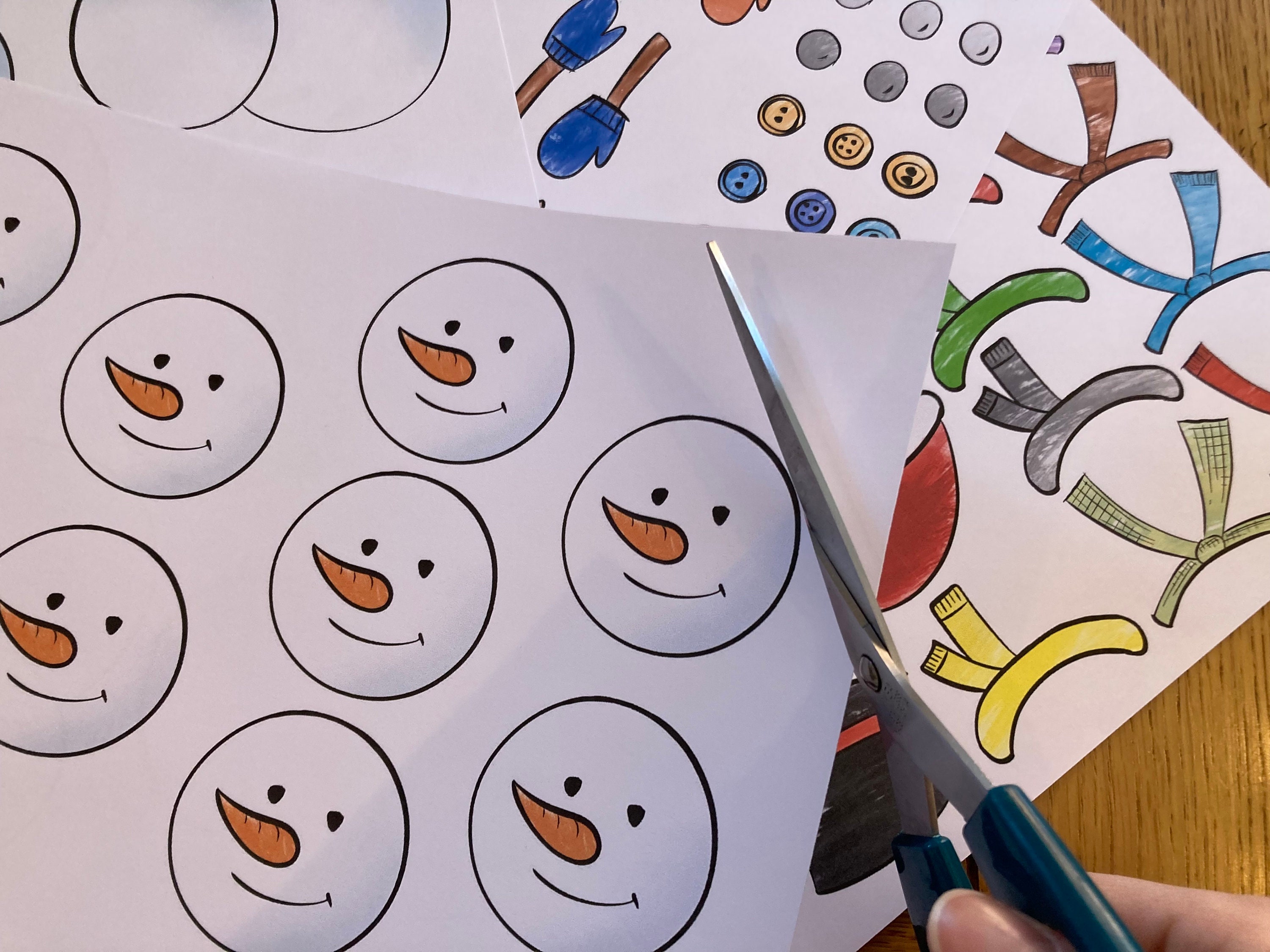 Roll a Snowman Printable Game Cut and Stick Snowmen, Winter Christmas ...