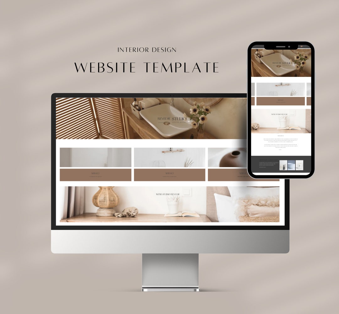 WIX Website Template - Interior Design - Etsy