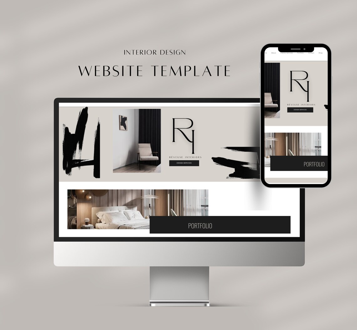 WIX Website Template - Interior Design - Etsy