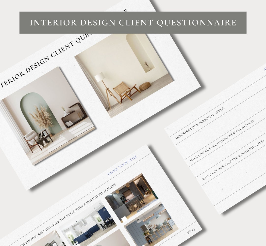 Interior Design Client Questionnaire - Discovery Form - Canva ...