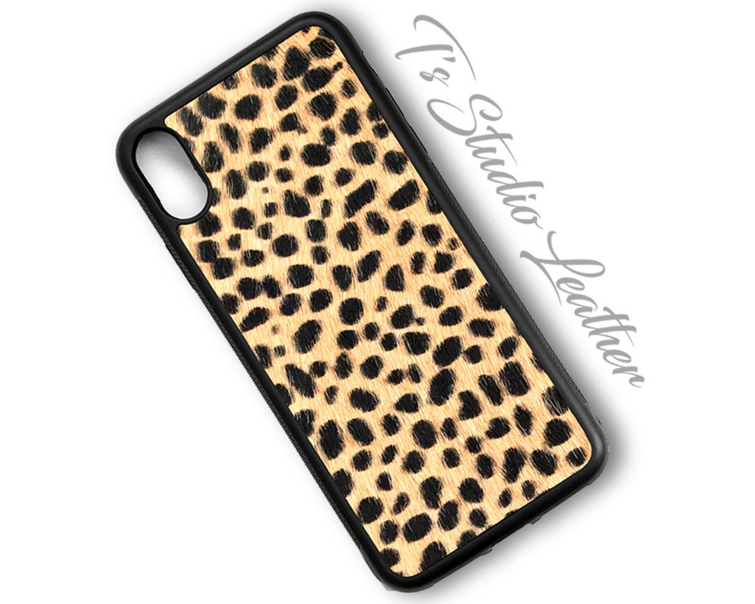 Cheetah Hair on Cowhide Leather Phone Case - Genuine Cowhide Leather in ...
