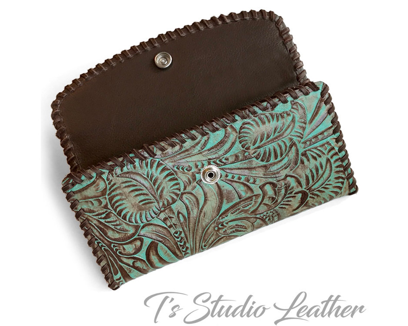 Genuine Leather Western Style Tri Fold Women's Wallet in | Etsy