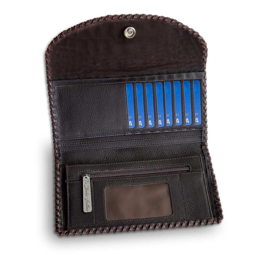 Turquoise Western Style Leather Wallet - Swirl Texture Embossed Cowhide ...