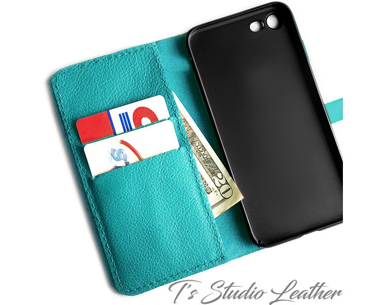 Turquoise Leather Western Style Hand Tooled Wallet Style Phone | Etsy