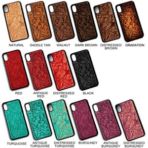 Western Style Hand Tooled Floral Design Leather Phone Case in - Etsy
