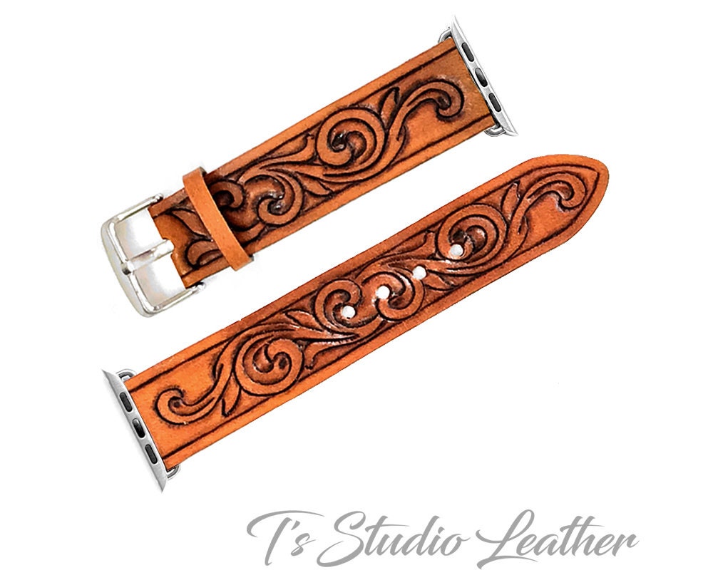 Walnut Brown Western Style Hand Tooled Leather Wallet Style | Etsy