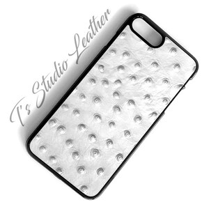 Pink Ostrich Print Leather Phone Case - Genuine Cowhide Emu Print ...