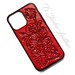 Hand Tooled Red Leather Phone Case - Western Style Tool Leather Floral ...