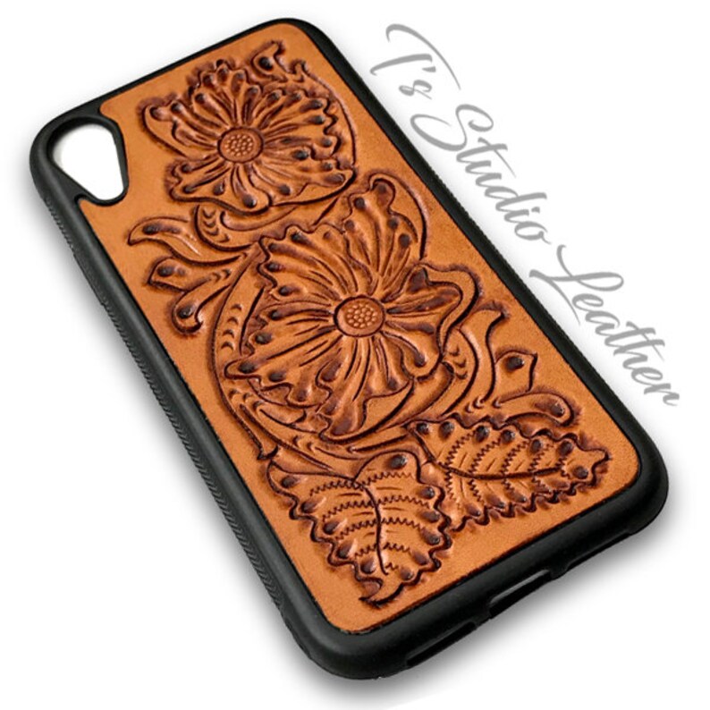 Hand Tooled Turquoise Leather Phone Case Western Style Tool | Etsy