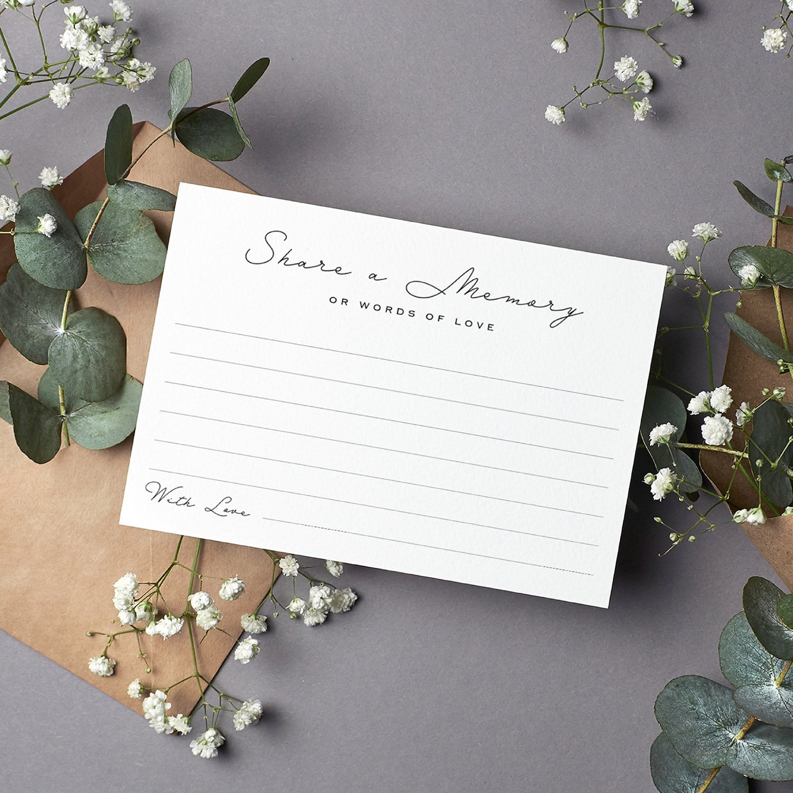Elegant Well Wishes Cards Share a Memory for Celebration of Life 50 ...