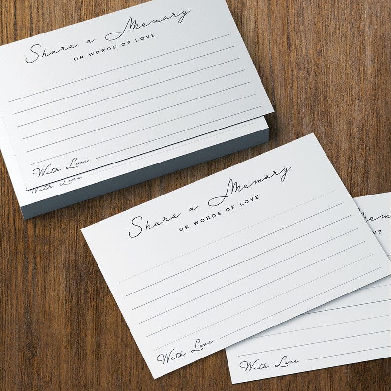 Elegant Well Wishes Cards Share a Memory for Celebration of Life 50 ...