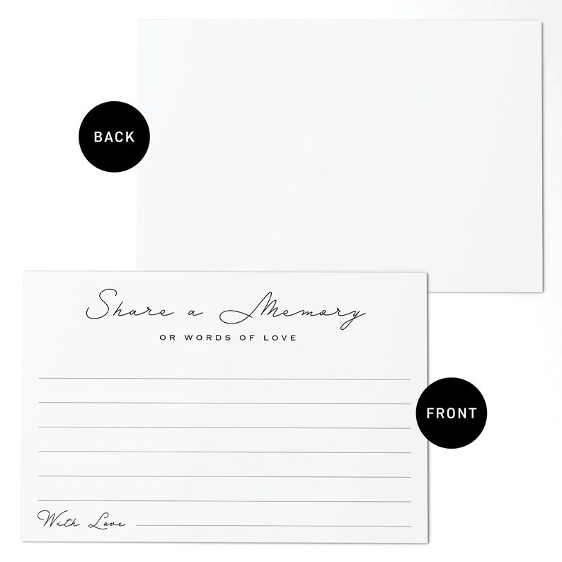 Elegant Well Wishes Cards Share a Memory for Celebration of Life 50 ...