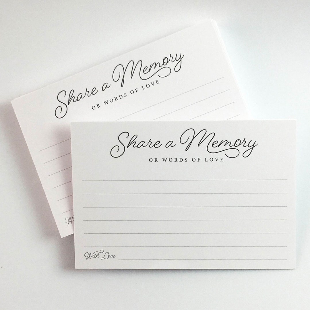 Share a Memory Cards for Celebration of Life - Minimalist Well Wishes ...