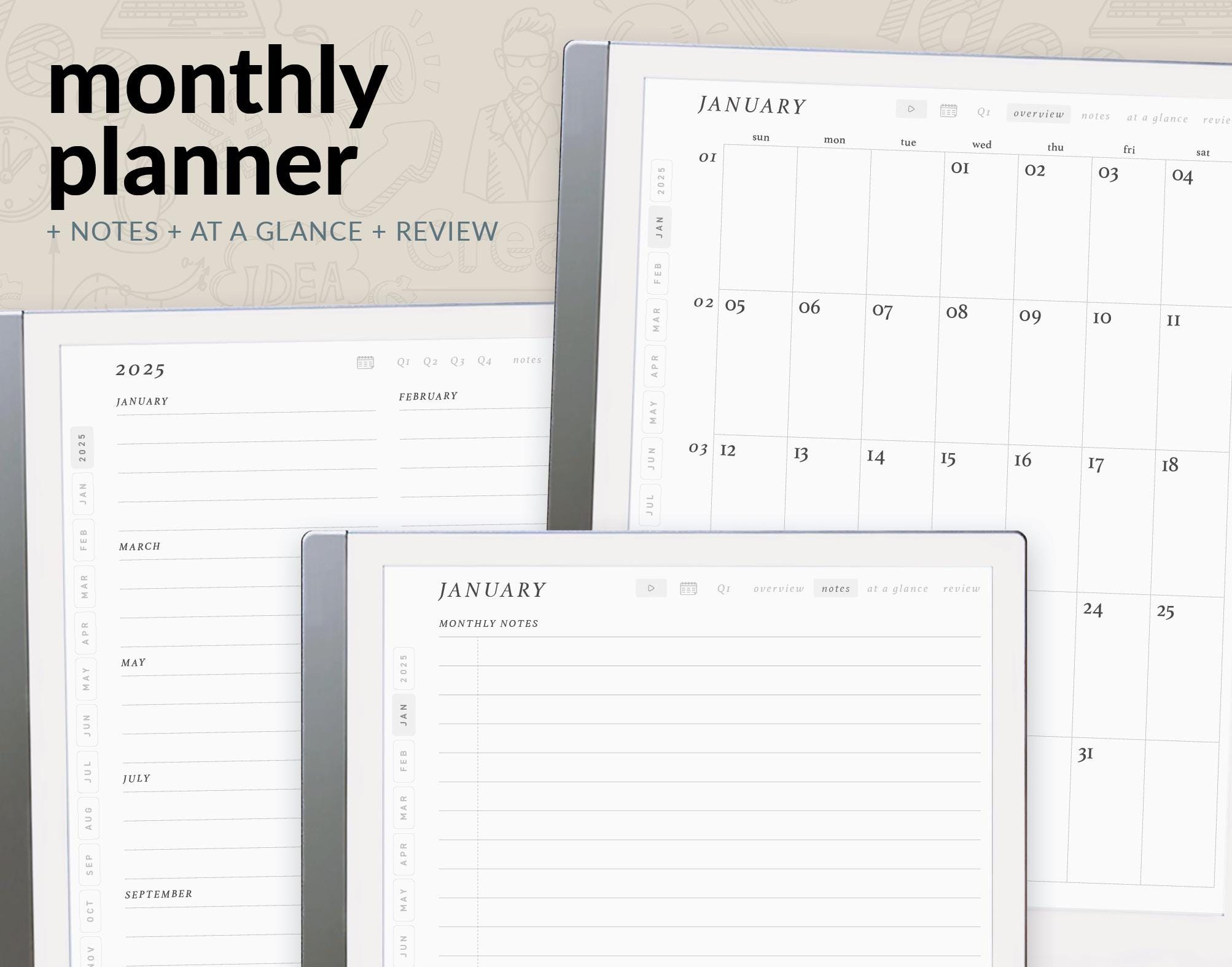 2024-2025 Weekly Planner Template for Remarkable 2 | Sunday Start ...