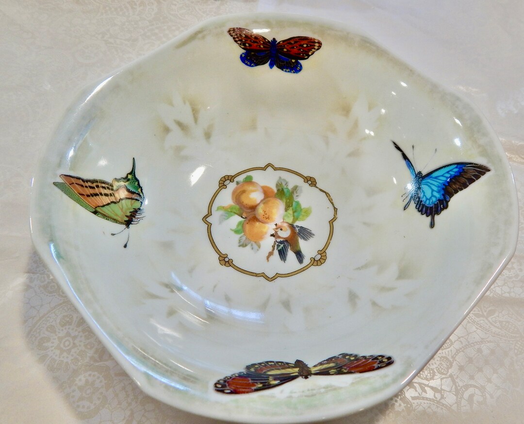 Porcelain Butterfly Bowl - Etsy
