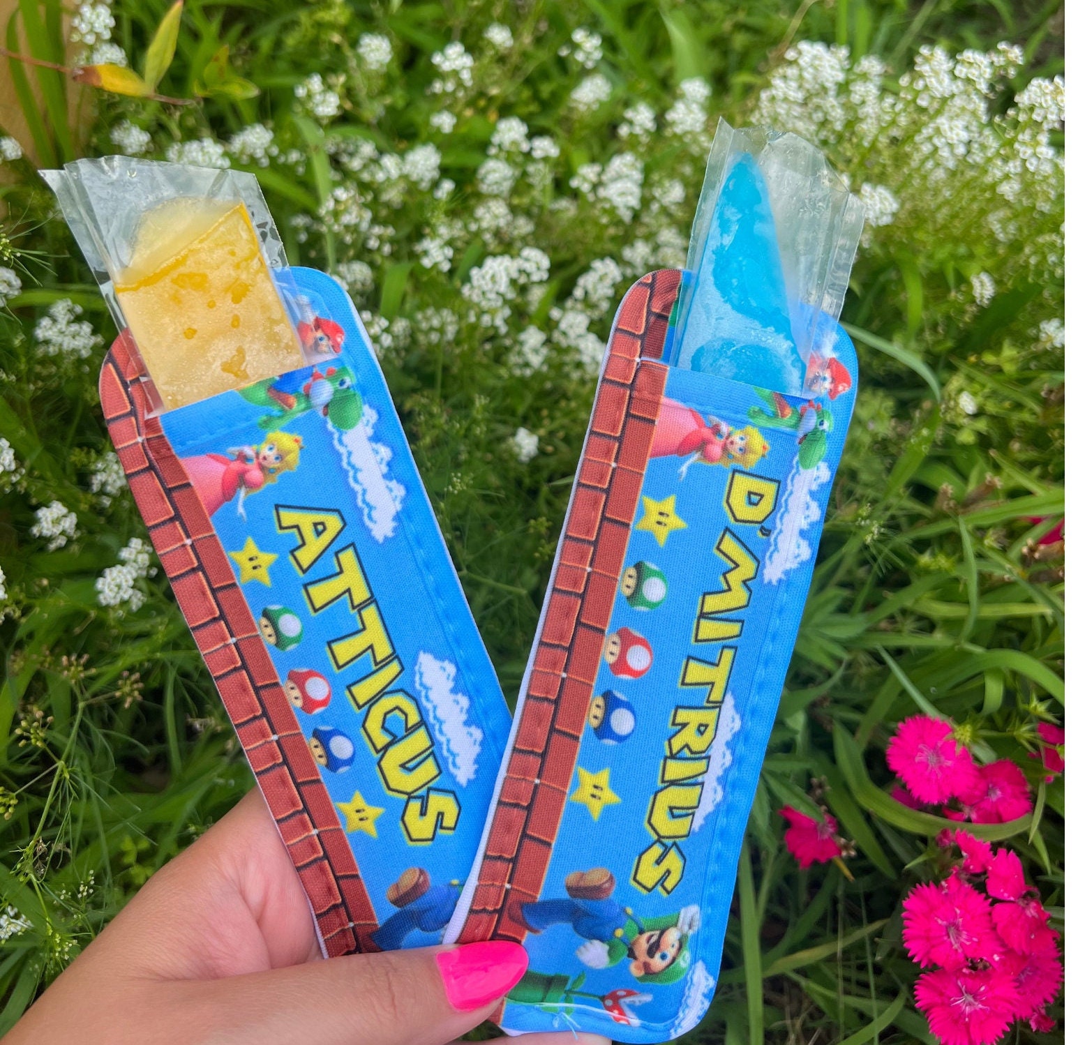 PERSONALIZED Ice Pop Holder, Super Mario Ice Pop Holder, Popsicle ...