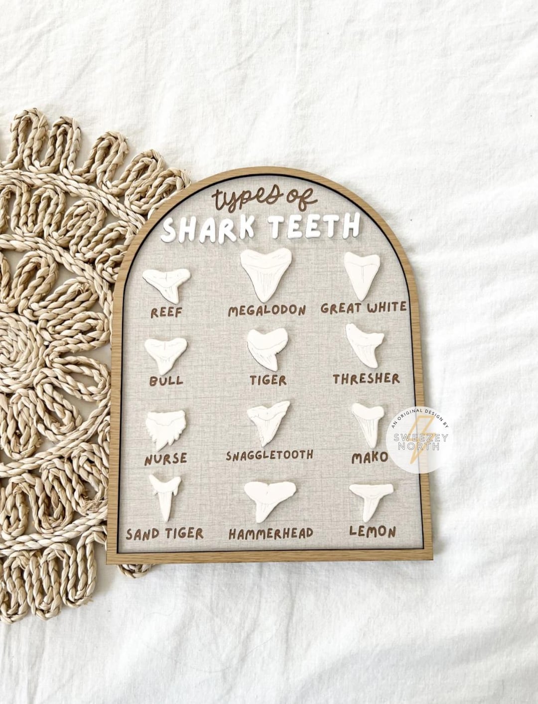 Shark Teeth Sign | No Wake Zone | Beach Theme Decor | Shark Room Sign ...