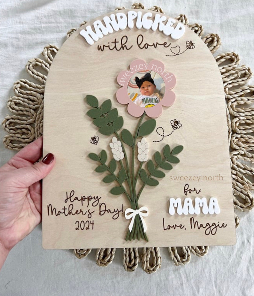 Handpicked With Love Sign | Flower Bouquet Photo Sign | Mother's Day ...