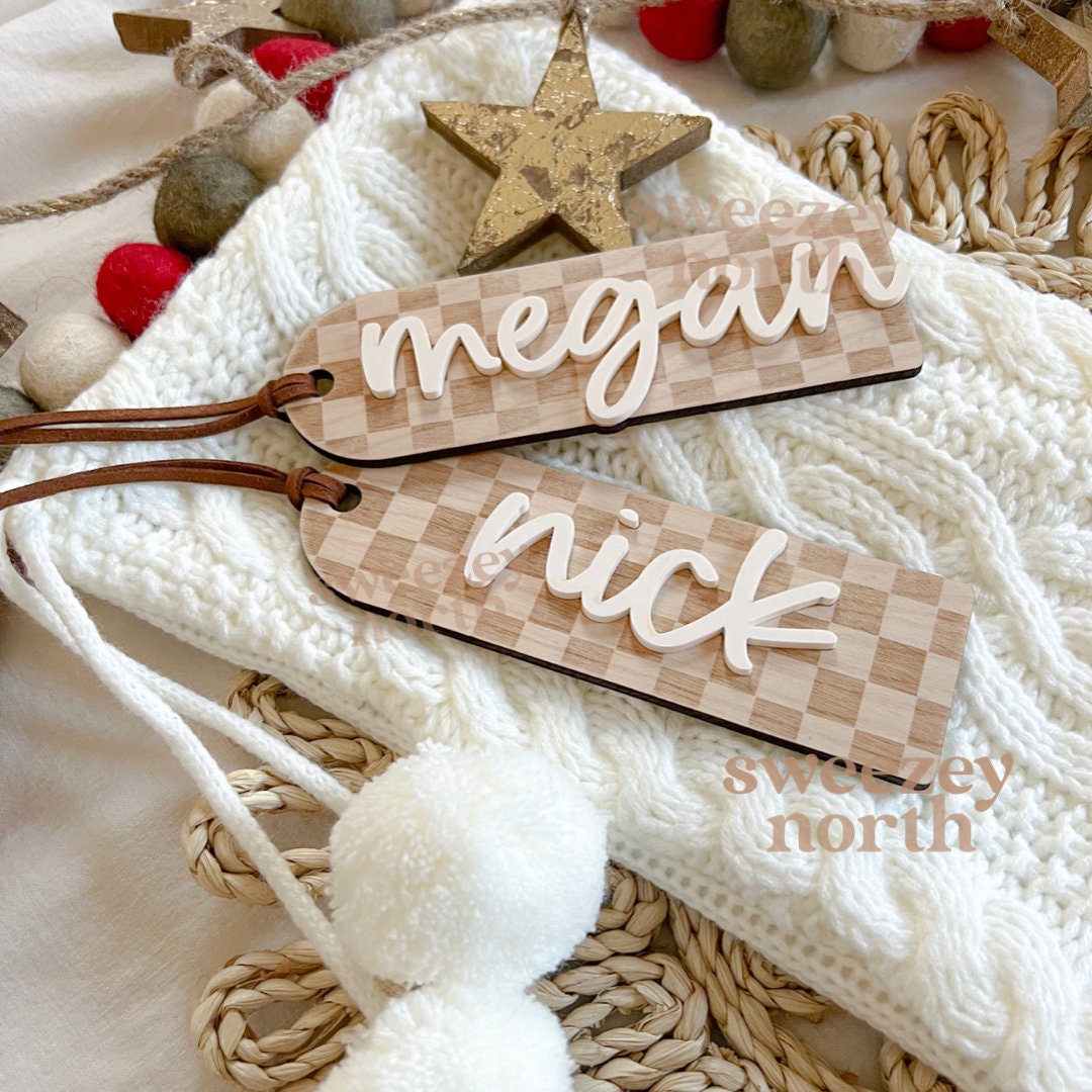 Stocking Name Tag | Christmas Gift Tags | Acrylic Stocking Tag ...