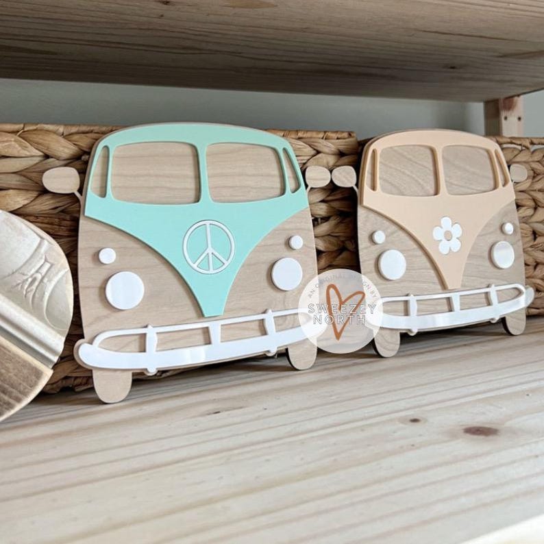 Boho Van Shelf Sitter | Retro Van Decor | Groovy Van | Beach Theme ...