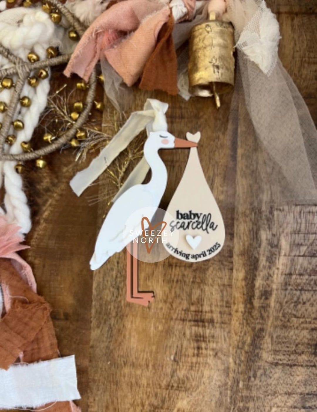 Stork Pregnancy Announcement | Pregnancy Announcement Ornament ...