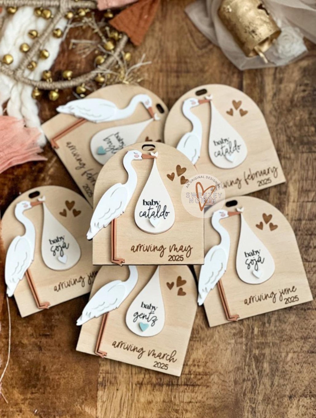 Stork Pregnancy Announcement | Pregnancy Announcement Ornament ...