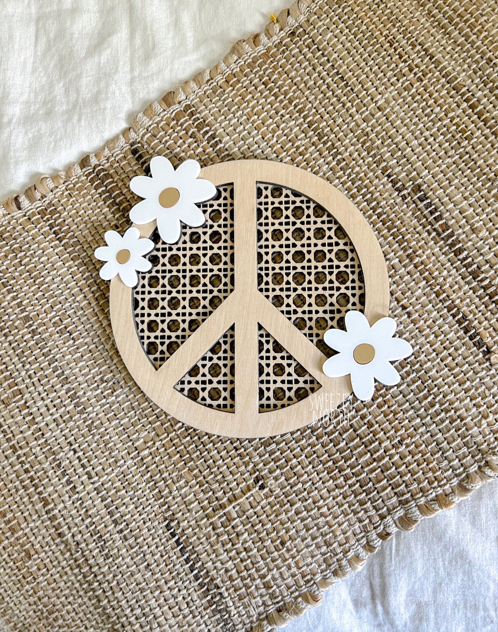 Peace Sign | Cane Peace Sign Decor | Boho Girls Decor | Beach Decor ...
