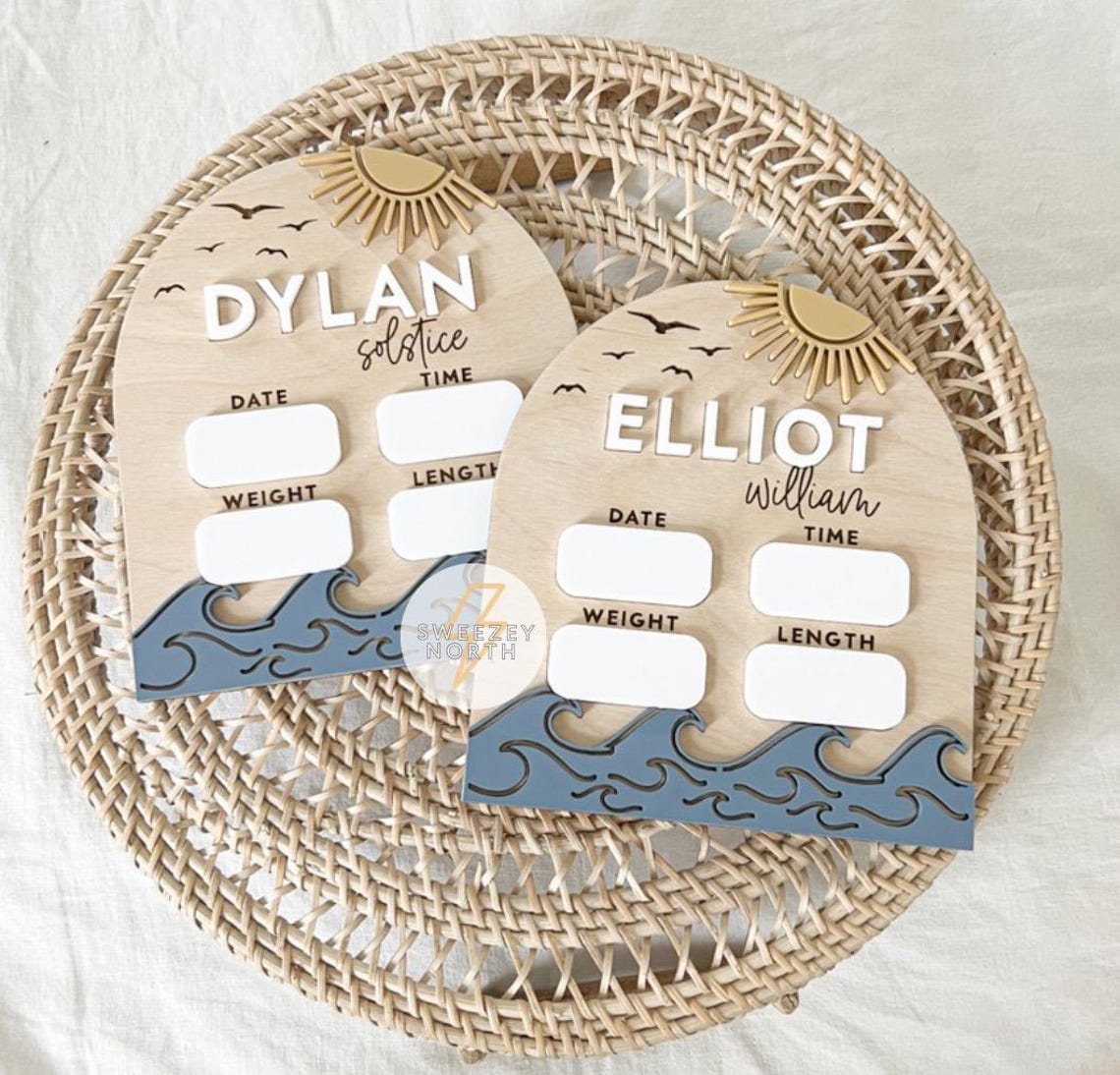 Ocean Theme Birth Announcement | Beach Theme Name Sign | Nursery Sign ...