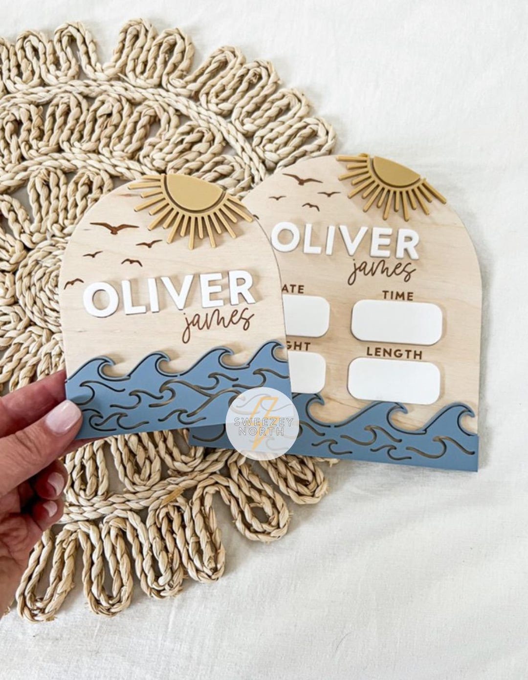 Ocean Theme Birth Announcement | Beach Theme Name Sign | Nursery Sign ...