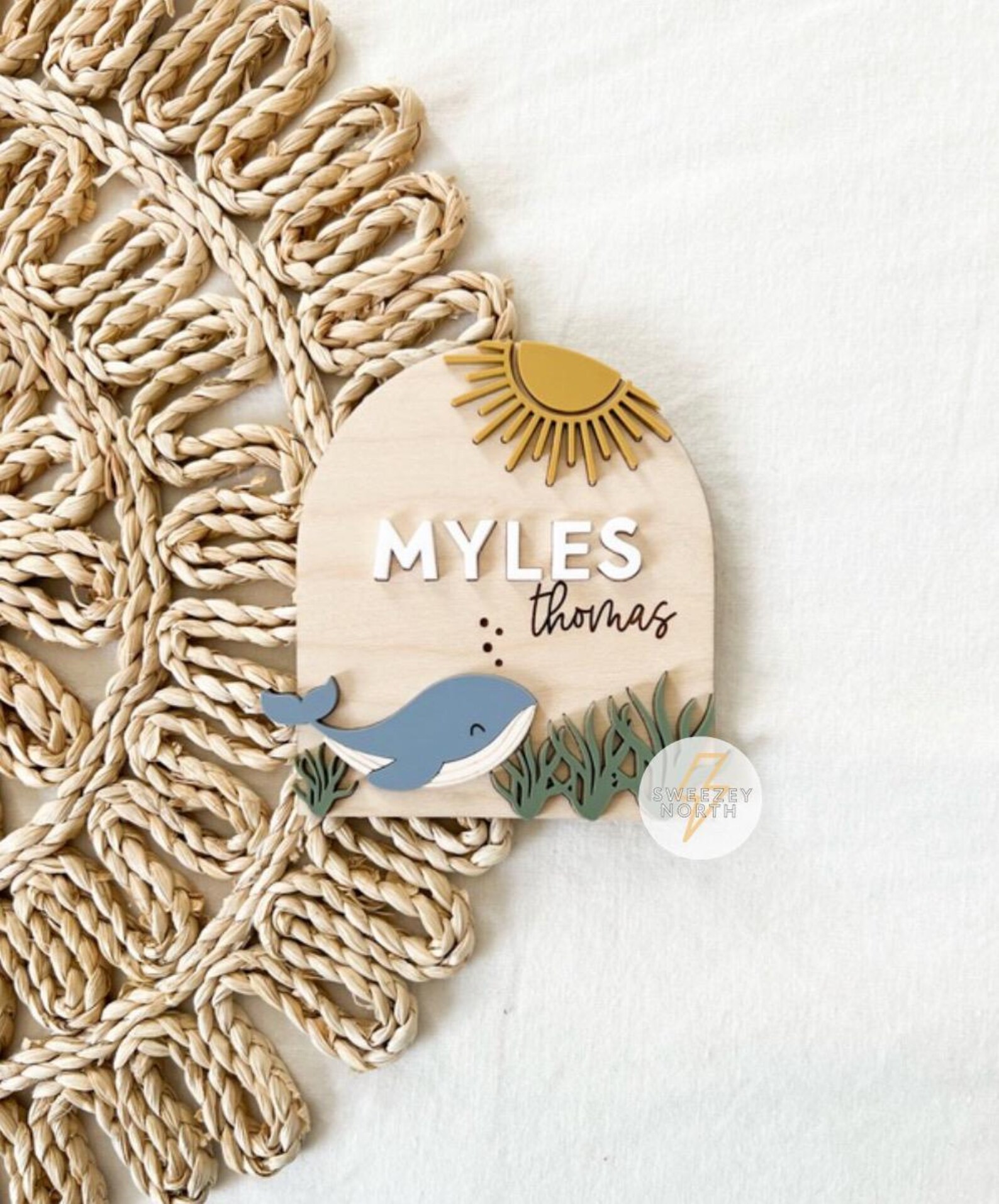 Ocean Theme Birth Announcement | Beach Theme Name Sign | Nursery Sign ...