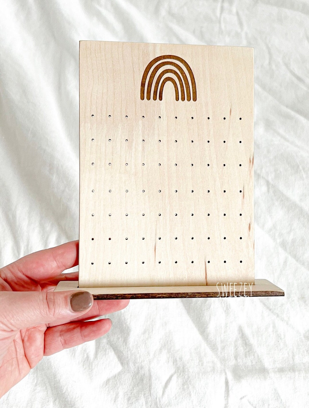 Wood Earring Stand Rainbow Earring Holder Girls Jewlery Valentines Day ...