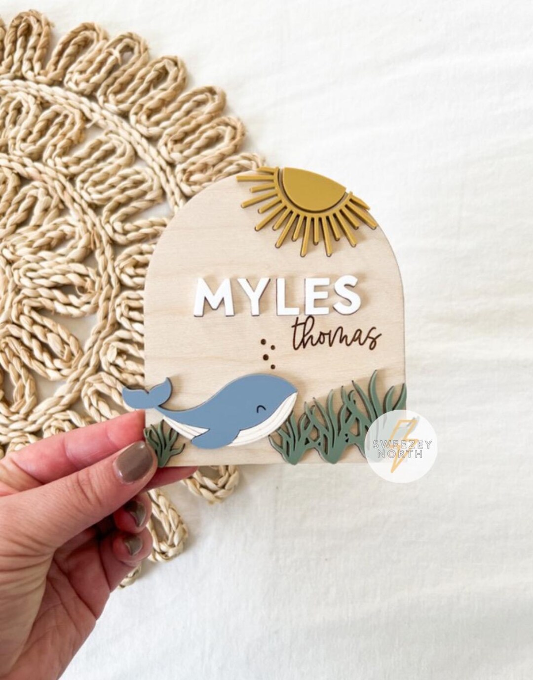 Ocean Theme Birth Announcement | Beach Theme Name Sign | Nursery Sign ...
