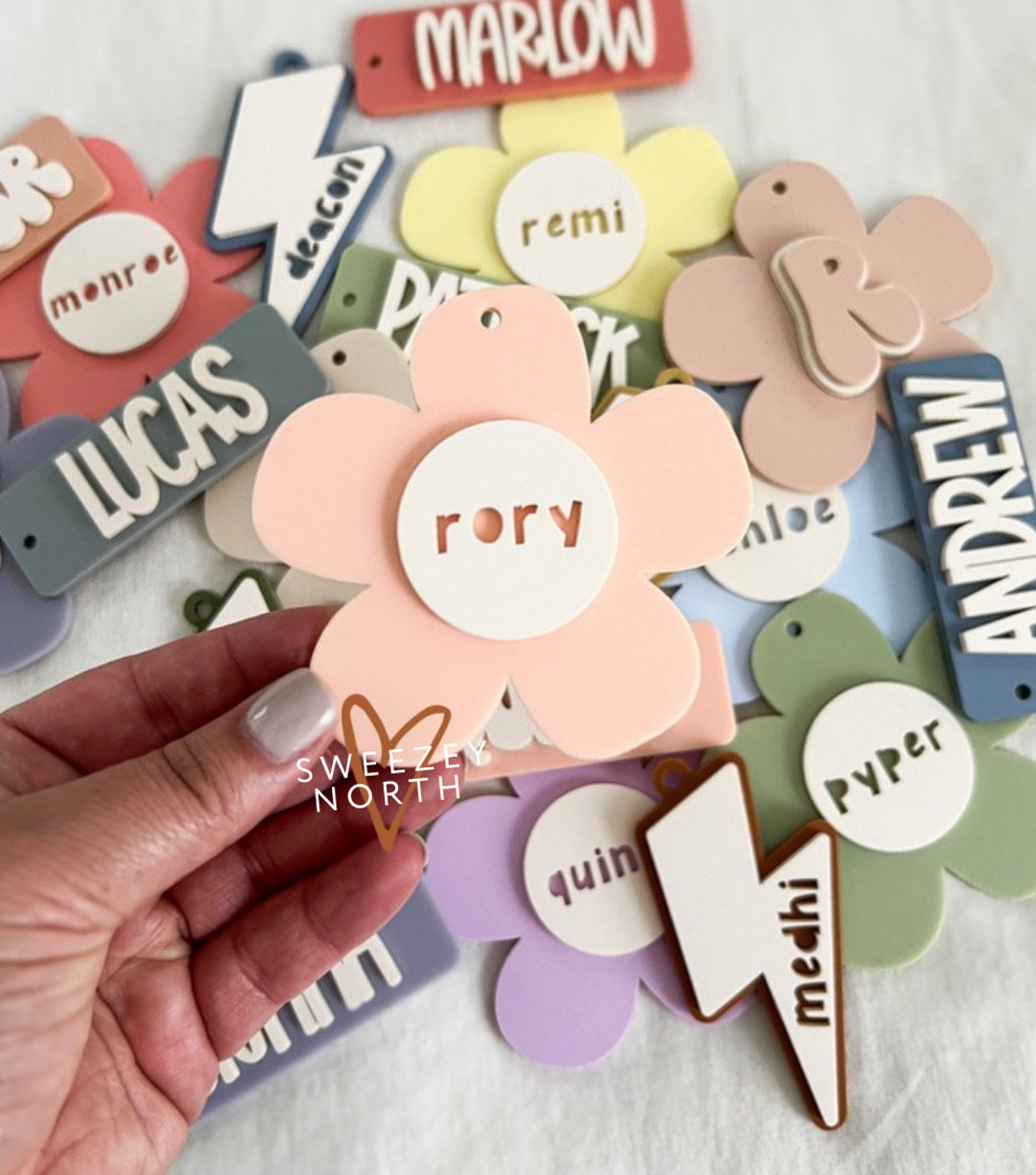 Daisy Backpack Tags | Bookbag Tag | Kids Bag Tag | Diaper Bag Tags ...