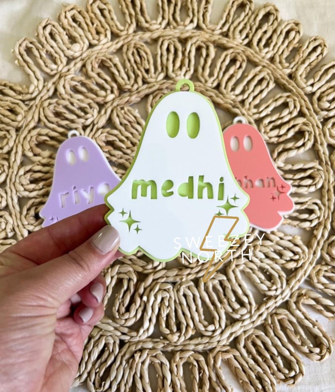 Ghost Tag Halloween Bag Tag Boho Tag Boo Bag Boo Basket Tag Name Tag ...