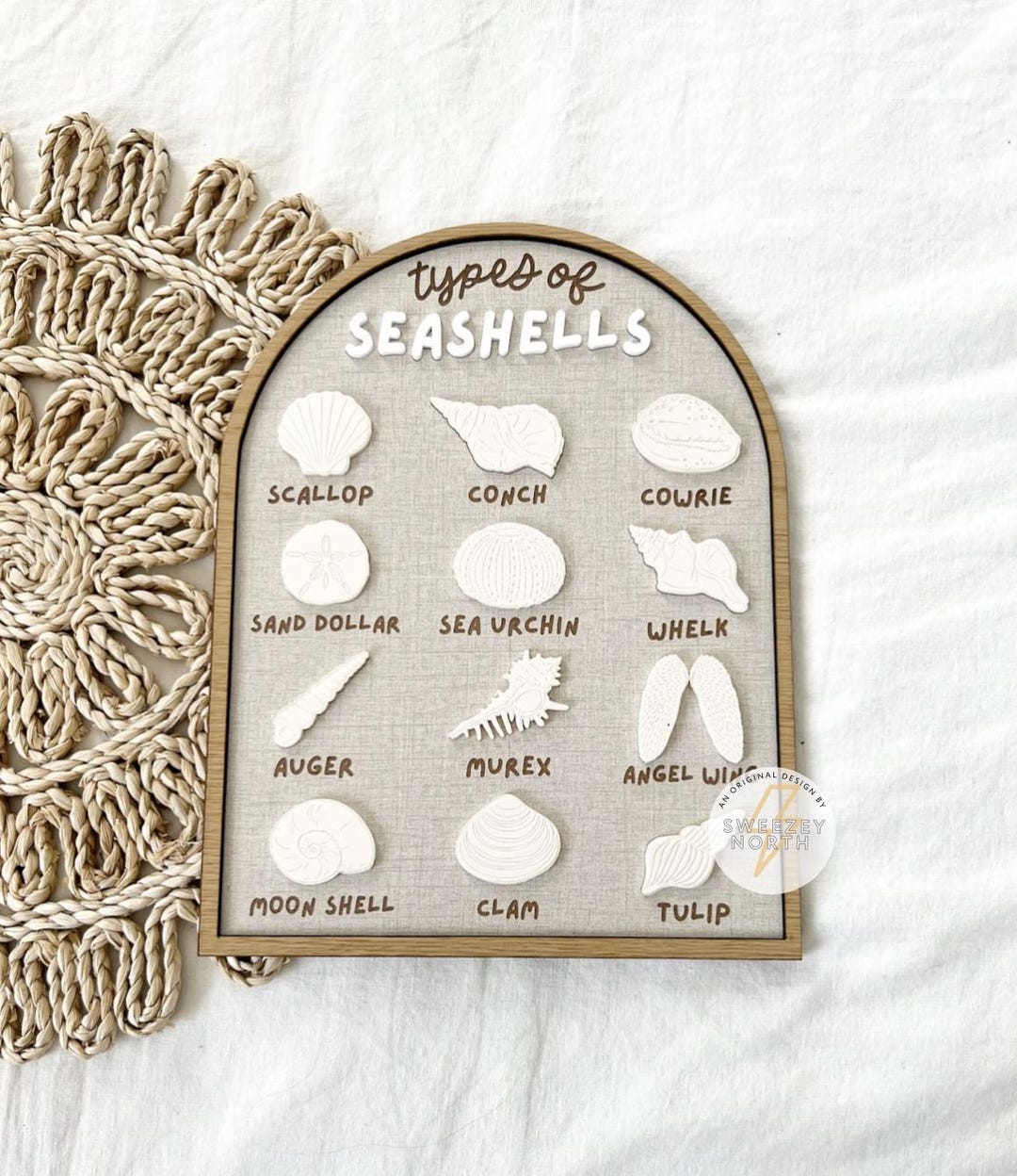 Seashell ID Sign | No Wake Zone | Beach Theme Decor | Beach Theme Sign ...