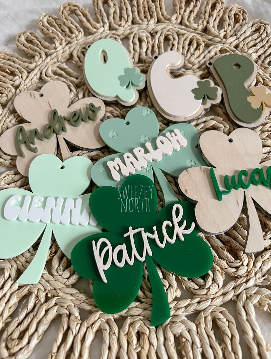 St Patrick’s Day Basket Tag | Basket Tag | Clover Tag | Kids Name Tag ...