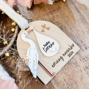 Stork Pregnancy Announcement | Pregnancy Announcement Ornament ...