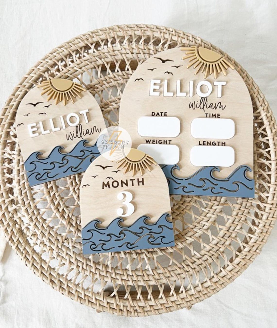 Ocean Theme Birth Announcement | Beach Theme Name Sign | Nursery Sign ...
