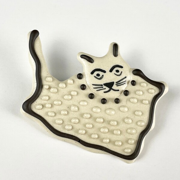 Ceramic Cat Brooch - Etsy