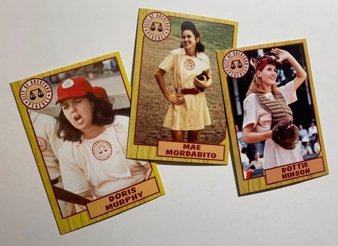A League of Their Own Custom Baseball Cards Madonna, Geena Davis & Rose ...