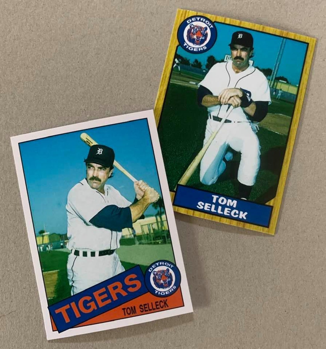 Tom Selleck Actor Custom Baseball Card Lot Detroit Tigers Magnum PI - Etsy