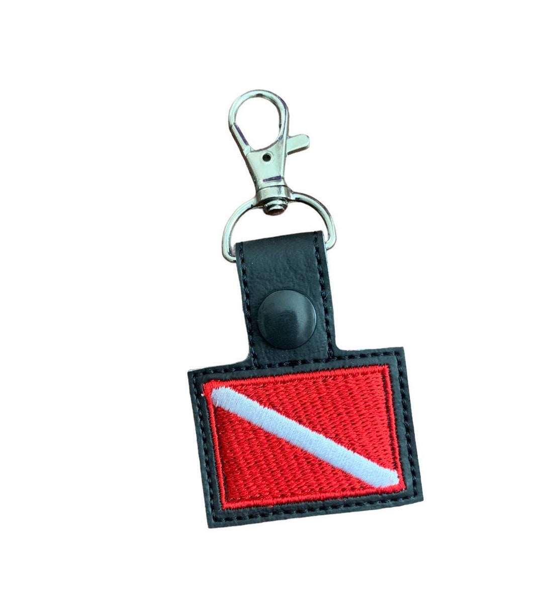 Dive Flag Diver Snap Tab Key Fob Keychain Zipper Pull Tag Swivel Hook ...